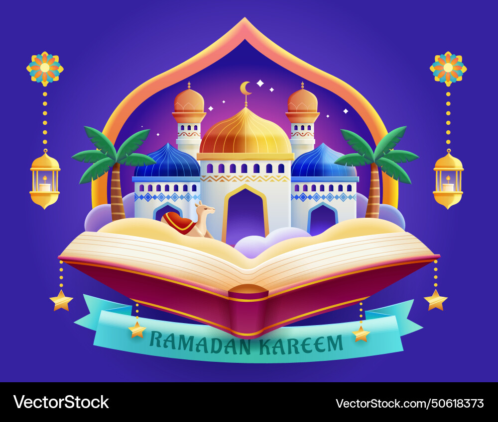 Creative ramadan greeting card Royalty Free Vector Image