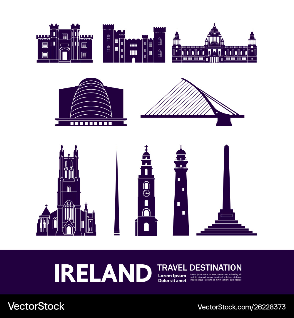 Ireland travel destination Royalty Free Vector Image