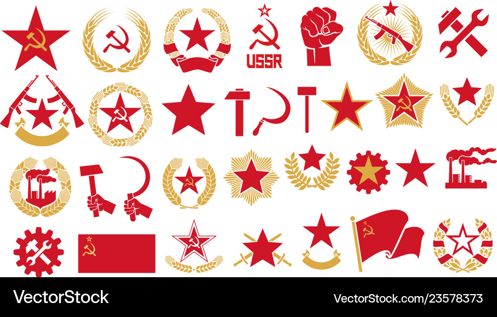 Soviet & Communist Icons Royalty Free Vector Image