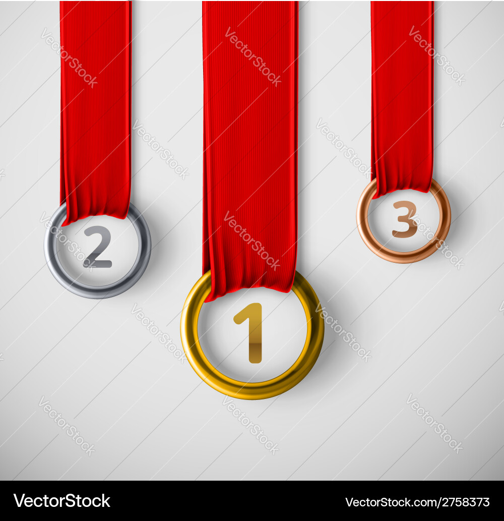 Three medals Royalty Free Vector Image - VectorStock