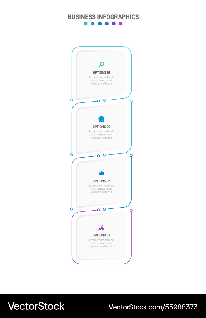 Vertical progress bar featuring 4 arrow-shaped Vector Image