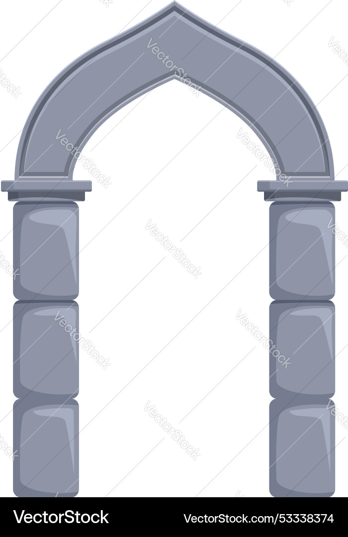 Ancient stone archway standing tall and imposing Vector Image