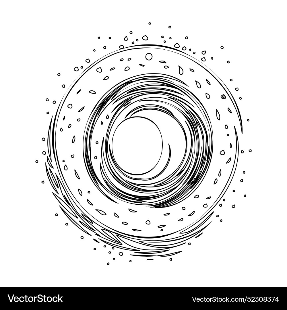Black hole outline sketch Royalty Free Vector Image