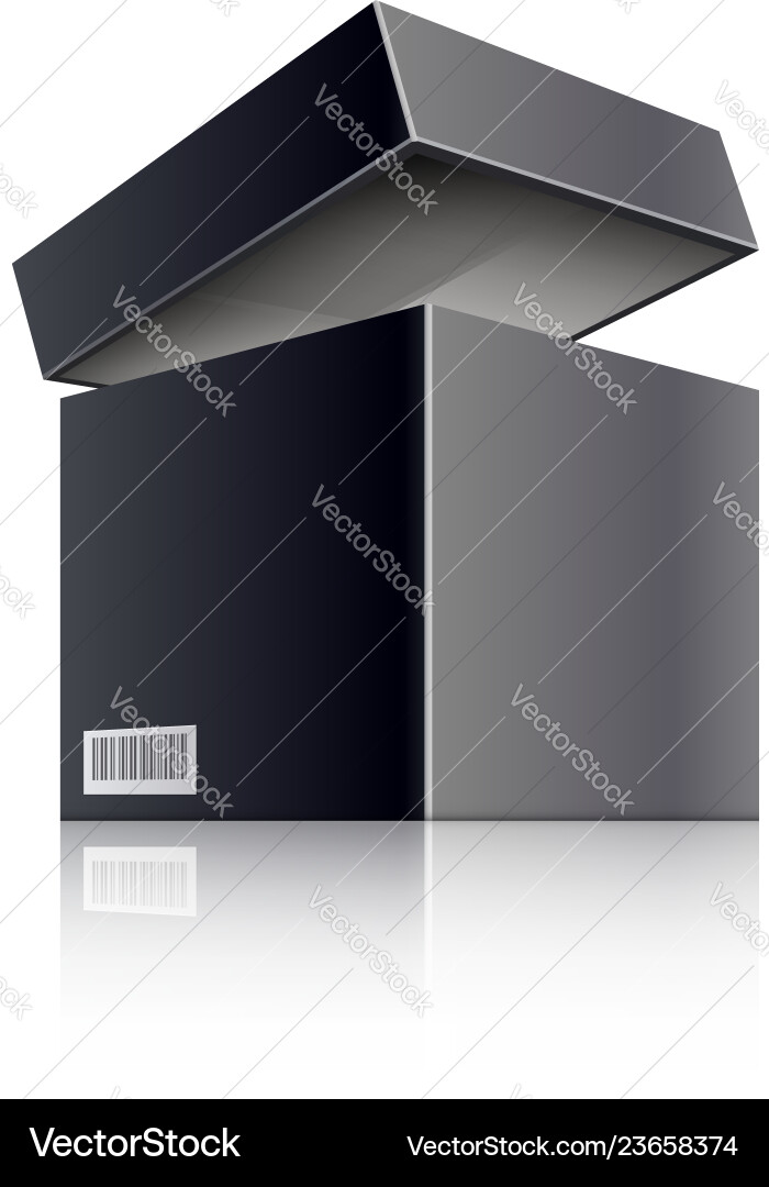 Black open box Royalty Free Vector Image - VectorStock