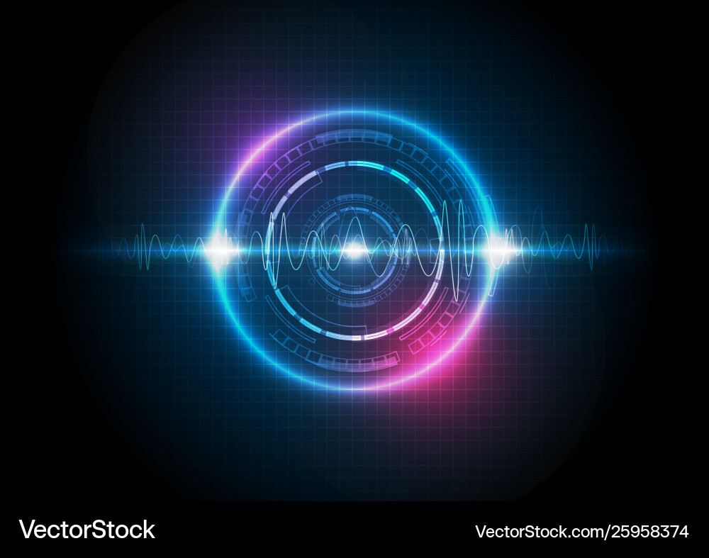 Colorful digital technology background with sound Vector Image