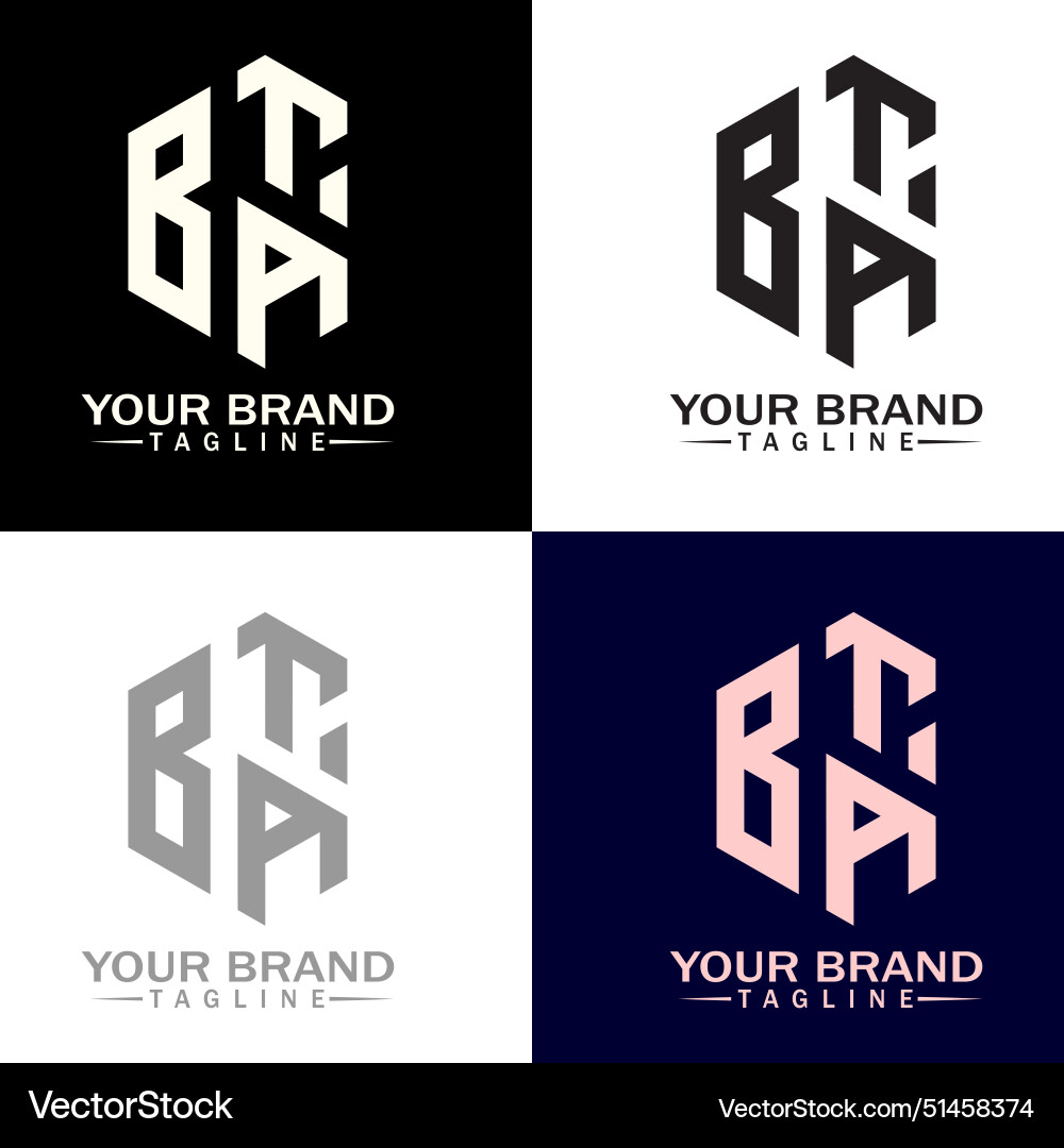 Creative-3-letter-logo-designbat Royalty Free Vector Image