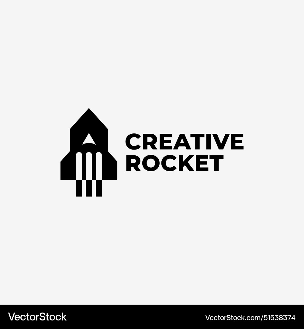 Creative rocket launch pencil logo icon Royalty Free Vector