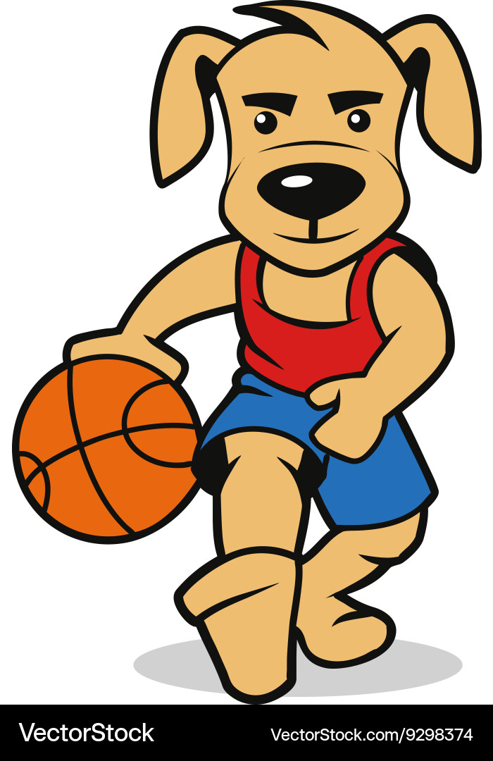 Dog basketball Royalty Free Vector Image - VectorStock