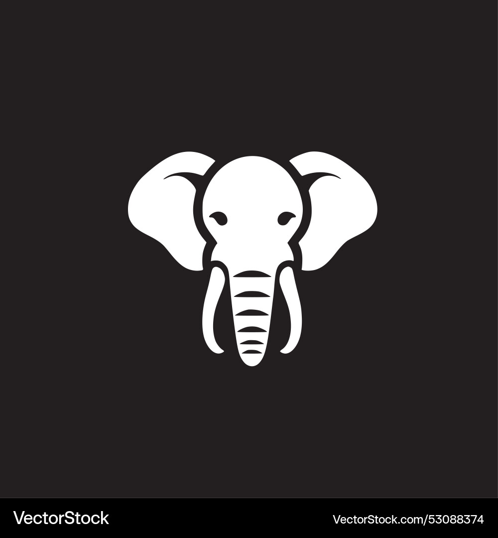Elephant - black and white isolated icon Vector Image