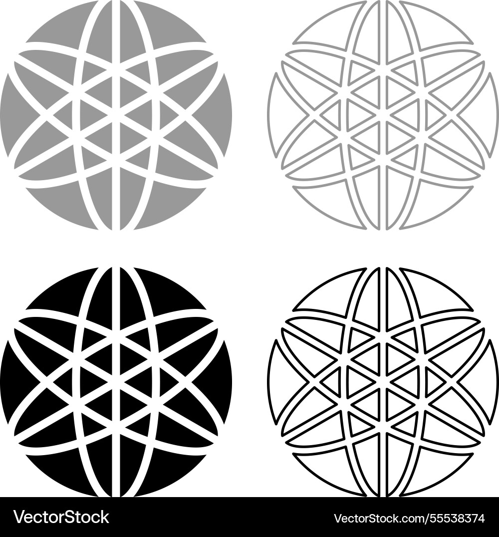 Equilibrium sacred geometry symbol set icon grey Vector Image