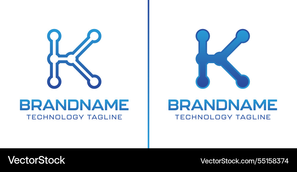 Letter k technology logo symbolize progress Vector Image