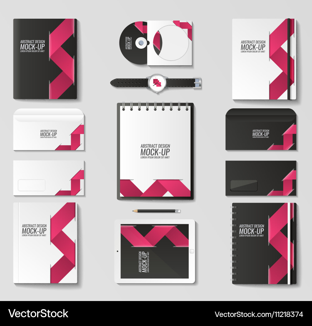 Mock up set Royalty Free Vector Image - VectorStock