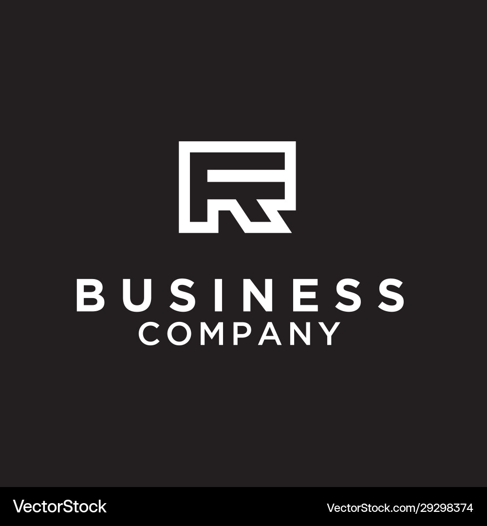 Monogram fr rf letter initials logo Royalty Free Vector