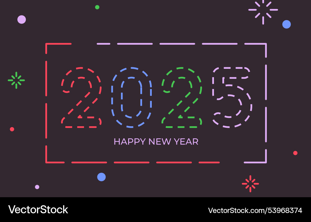 New year 2025 poster design with minimalistic Vector Image