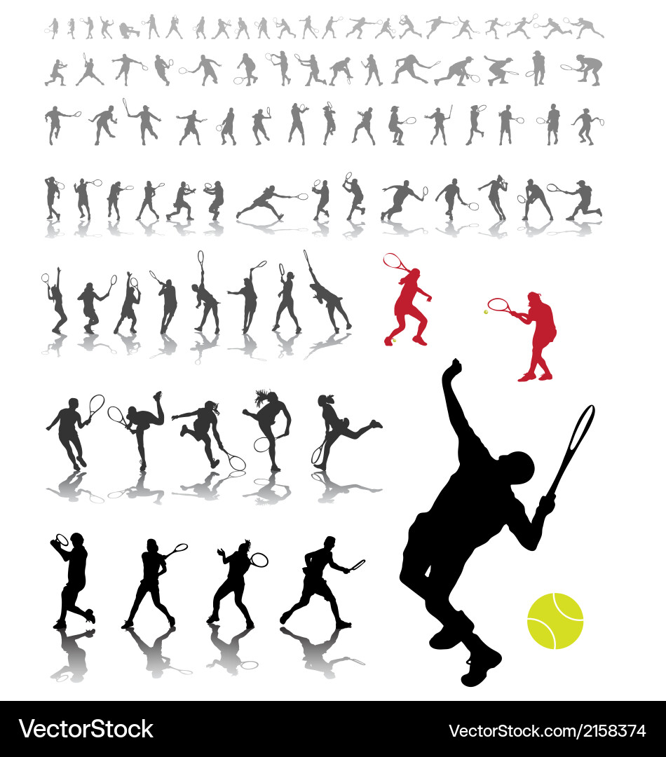 Tennis players Royalty Free Vector Image - VectorStock