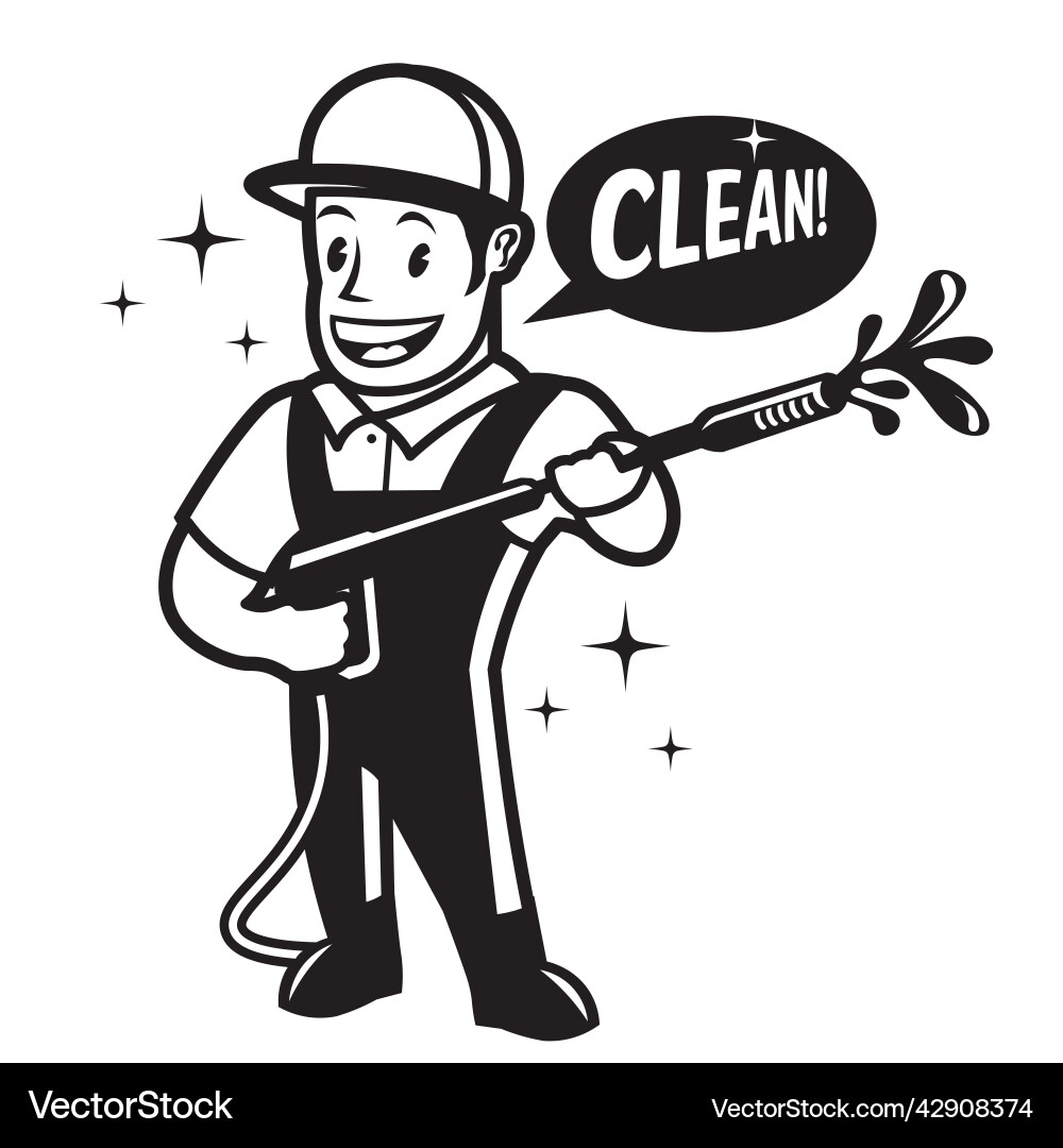 Washer pressure character logo design Royalty Free Vector