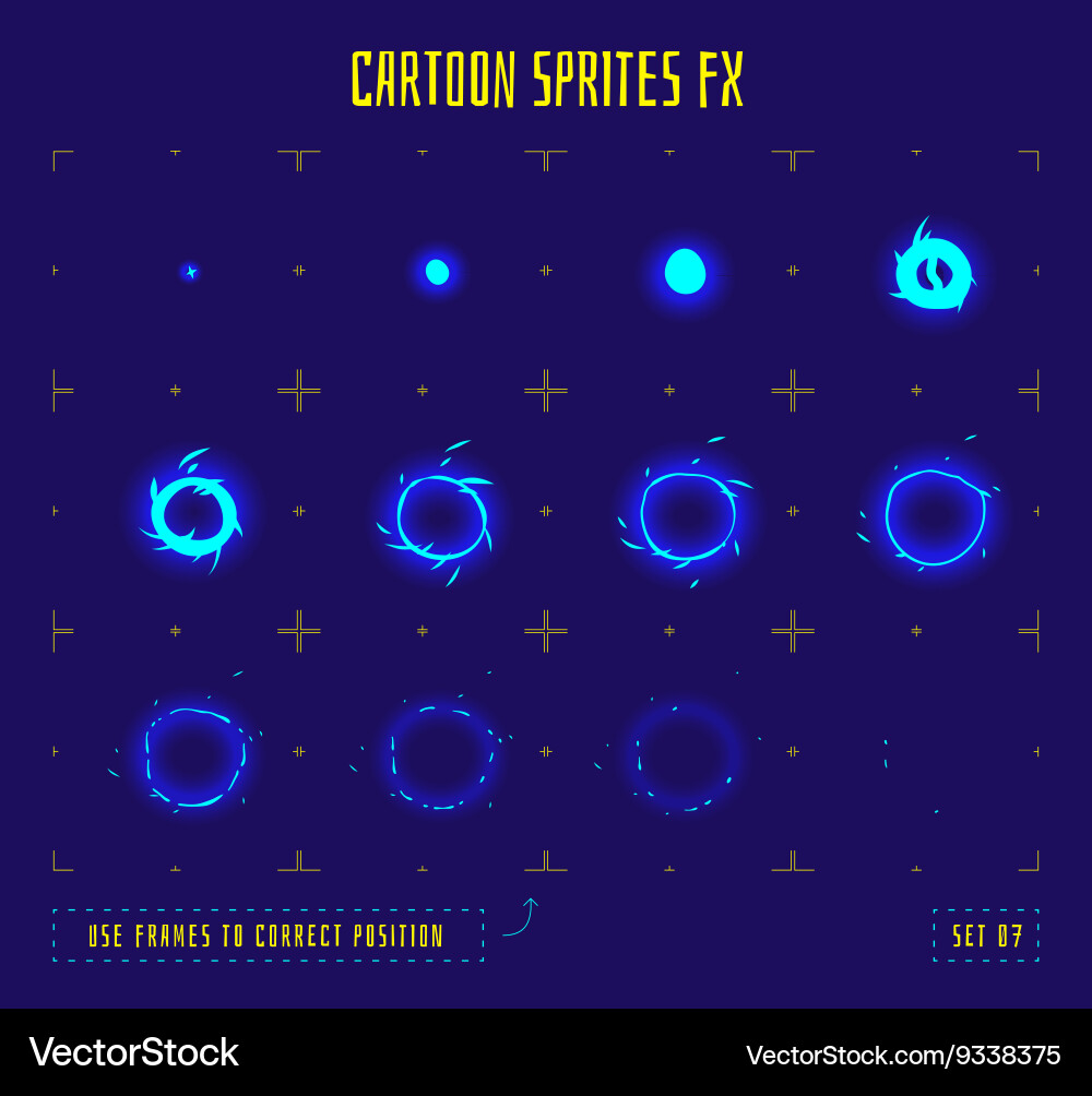 Animation frames or energy explosion sprites Vector Image