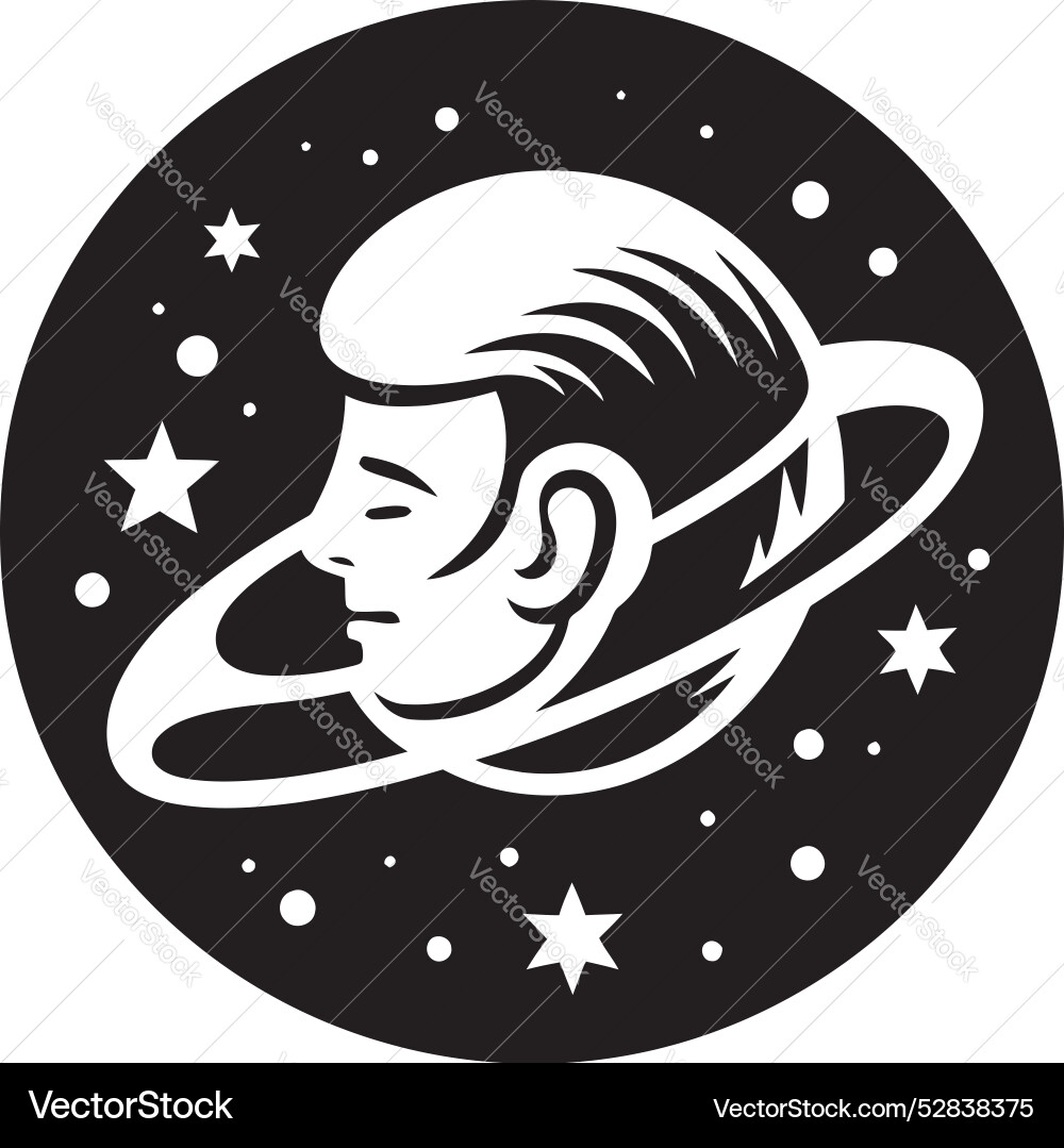Astral seal badge for space interstellar insignia Vector Image