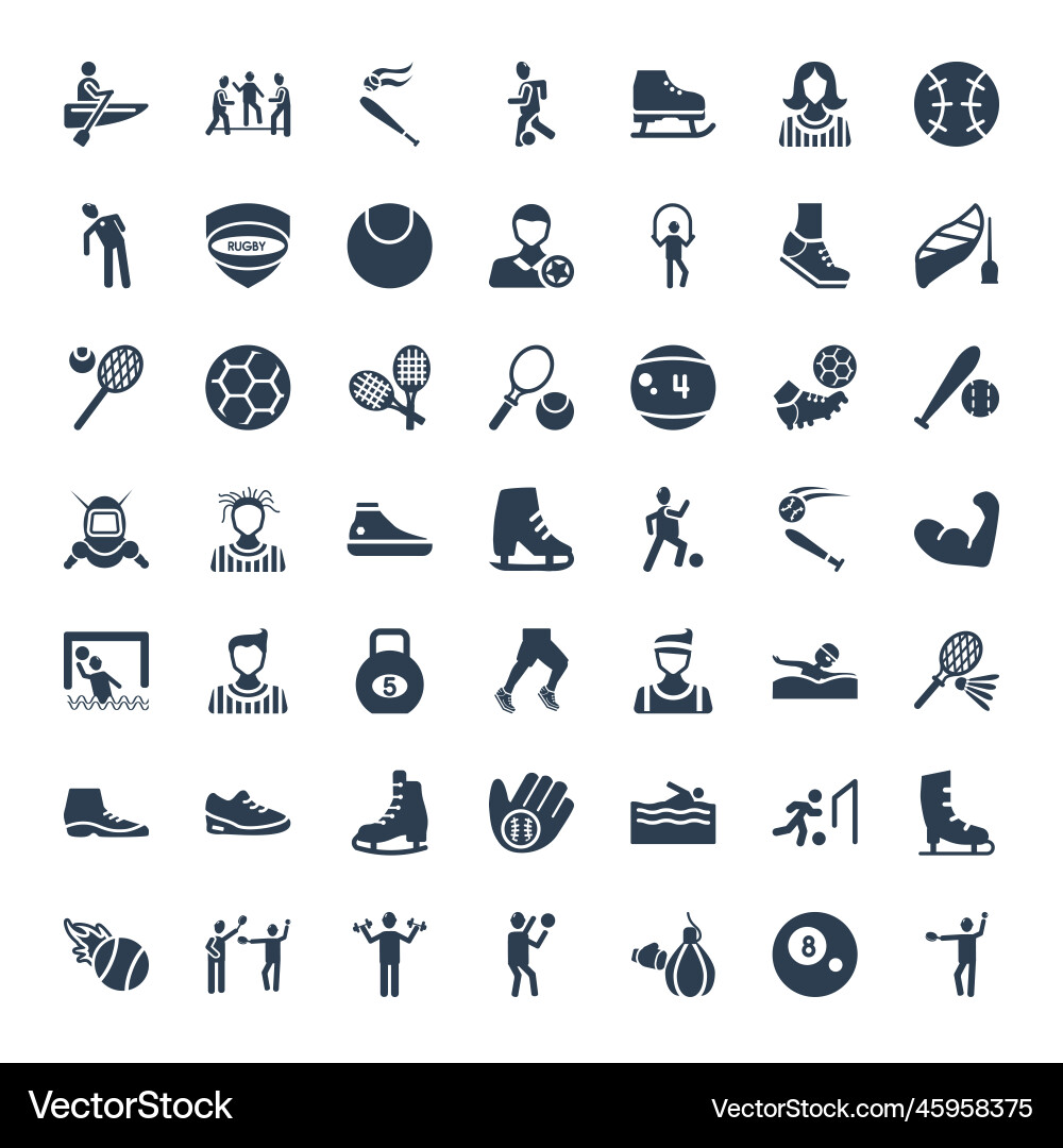 Athlete icons Royalty Free Vector Image - VectorStock