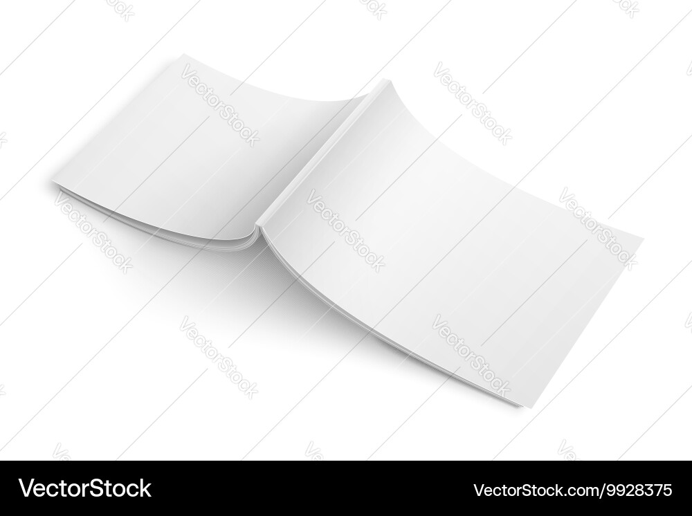 Blank opened magazine back cover template Vector Image