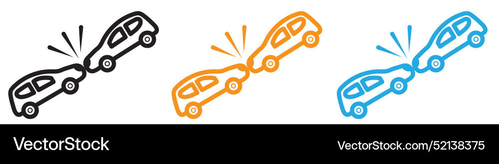 Car accident logo set collection for web app ui Vector Image