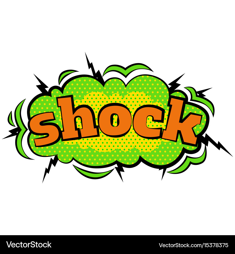 Cartoon comic shock bubbles labels with text Vector Image