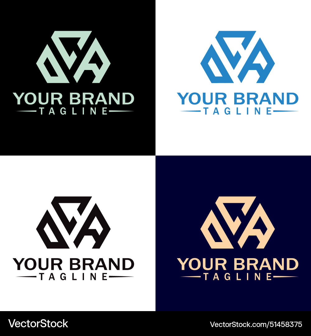 Creative-3-letter-logo-designdca Royalty Free Vector Image