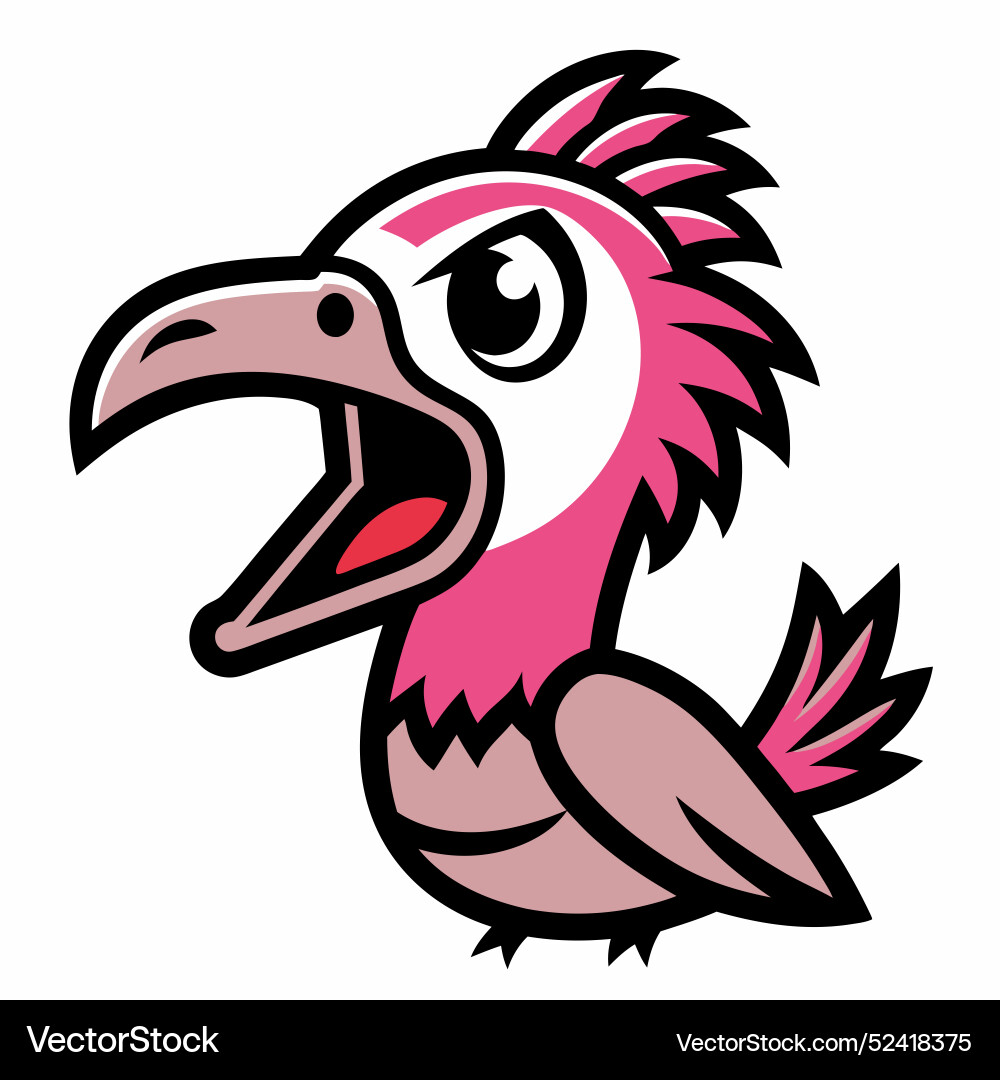 Dodo bird screams kawaii Royalty Free Vector Image