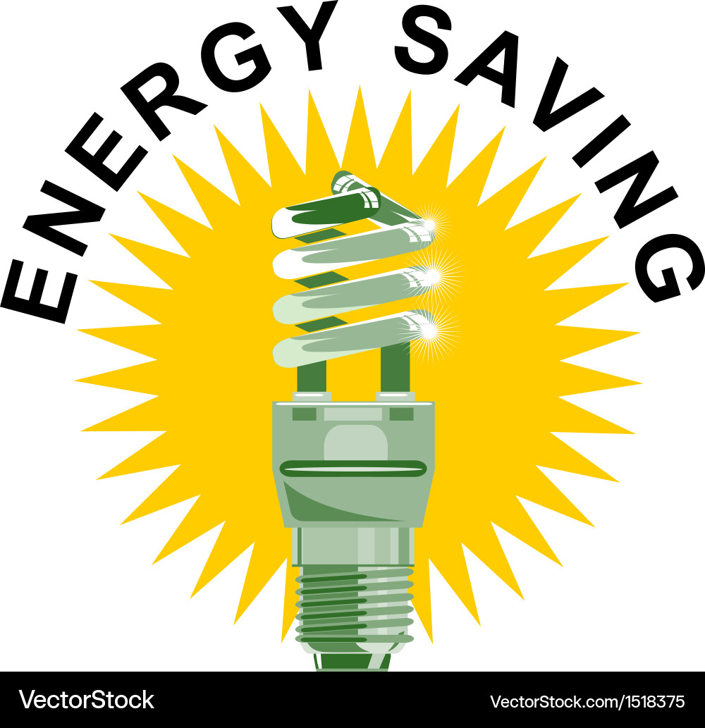 Energy saving label lightbulb Royalty Free Vector Image