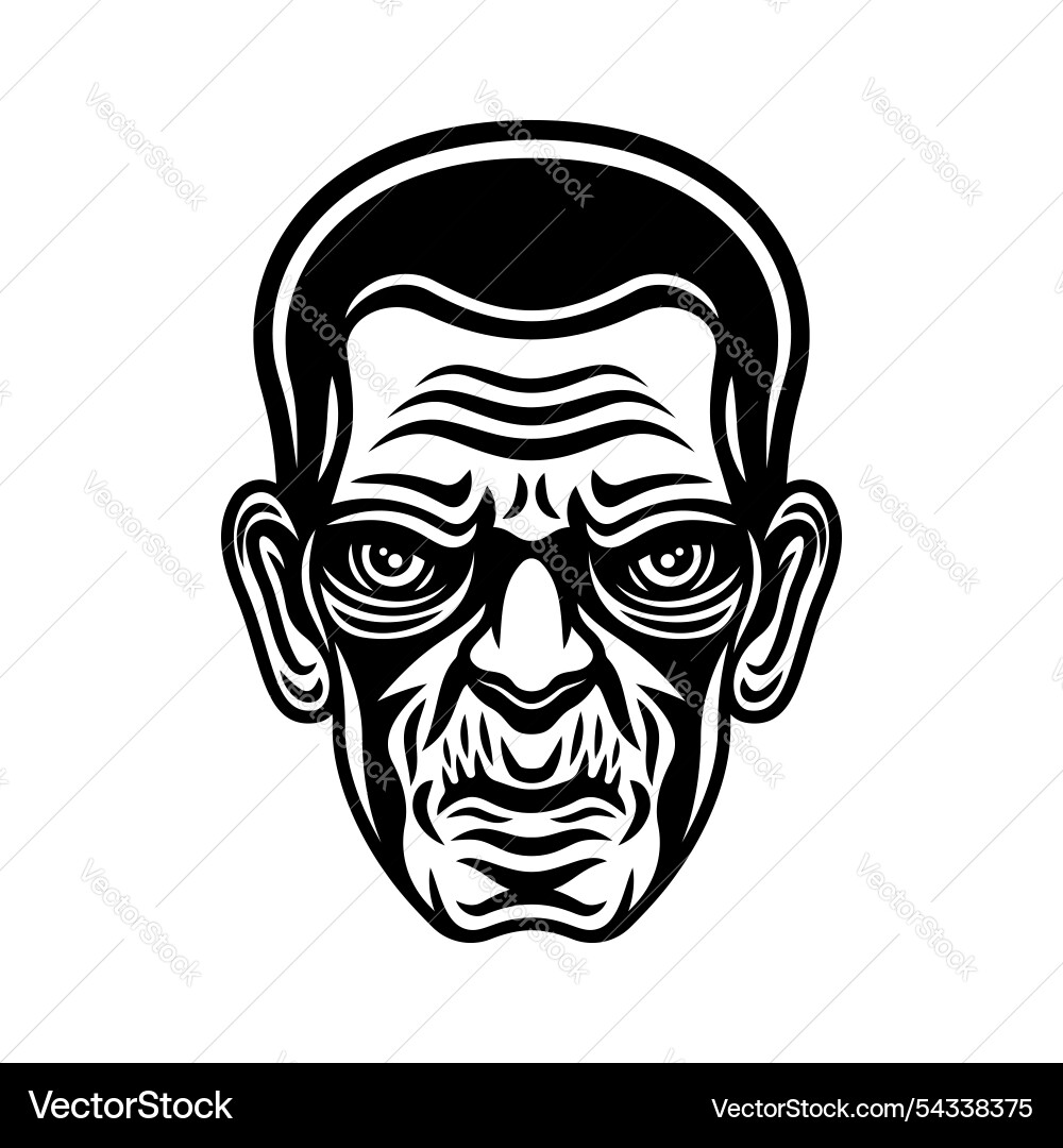 Halloween monster head frankenstein Royalty Free Vector