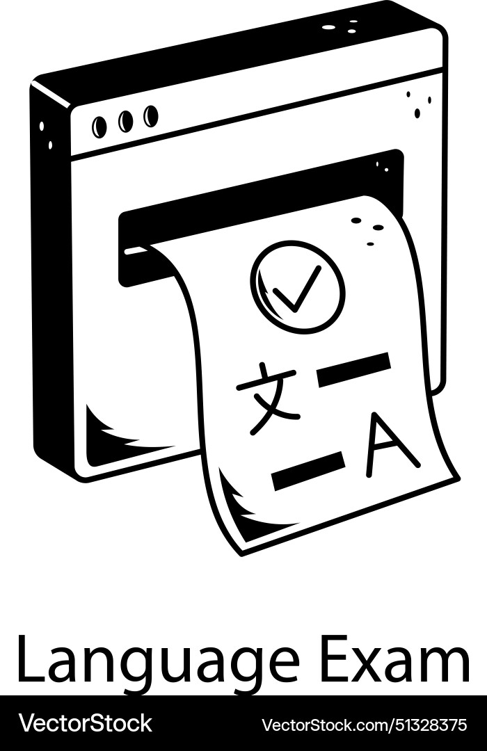 Language exam Royalty Free Vector Image - VectorStock