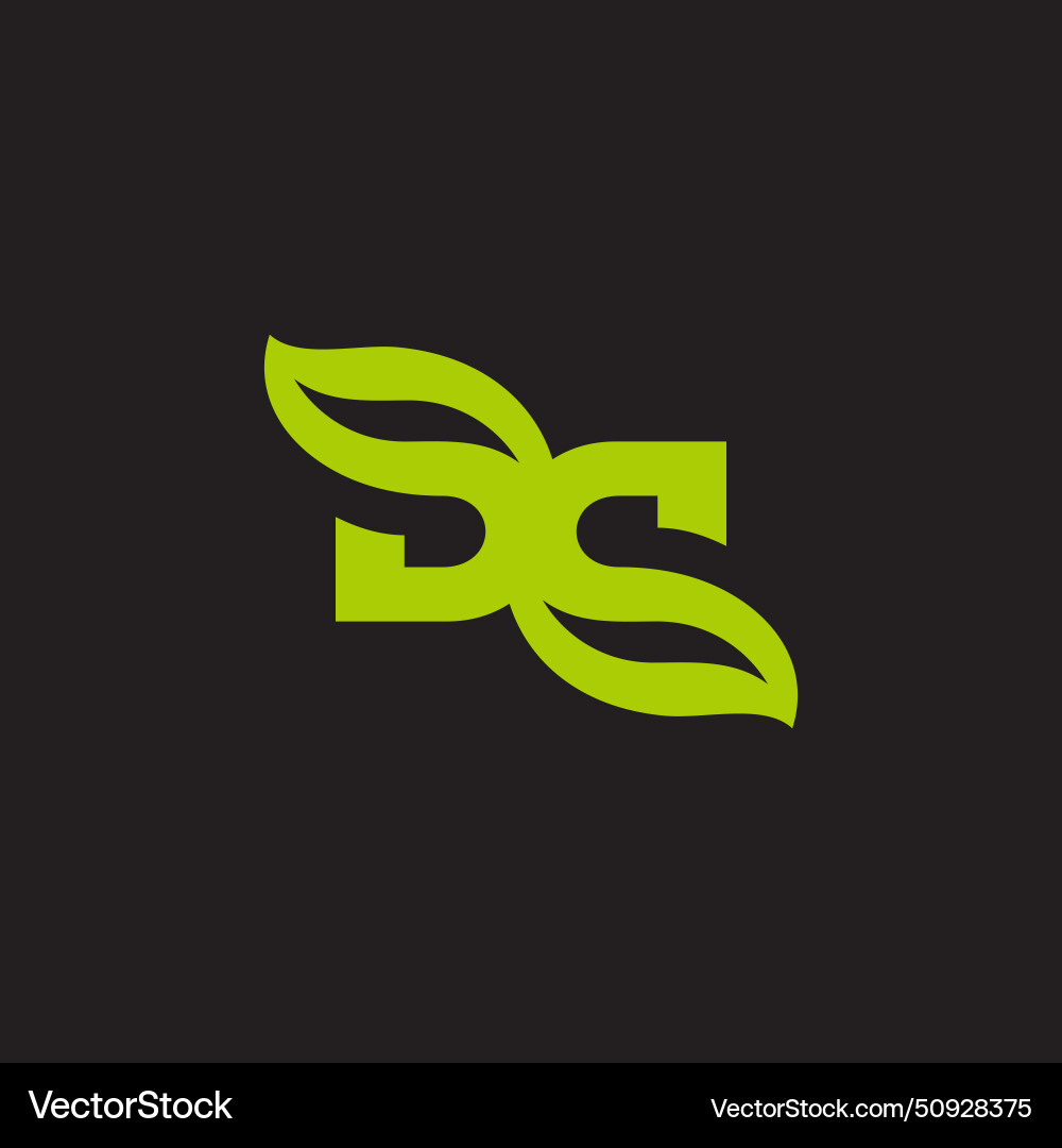 Letter dc ambigram leaf green logo Royalty Free Vector Image
