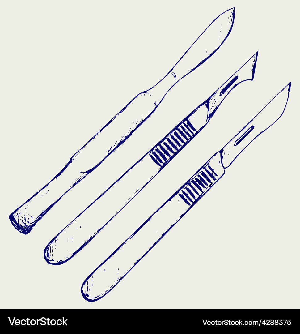 Medical scalpels Royalty Free Vector Image - VectorStock