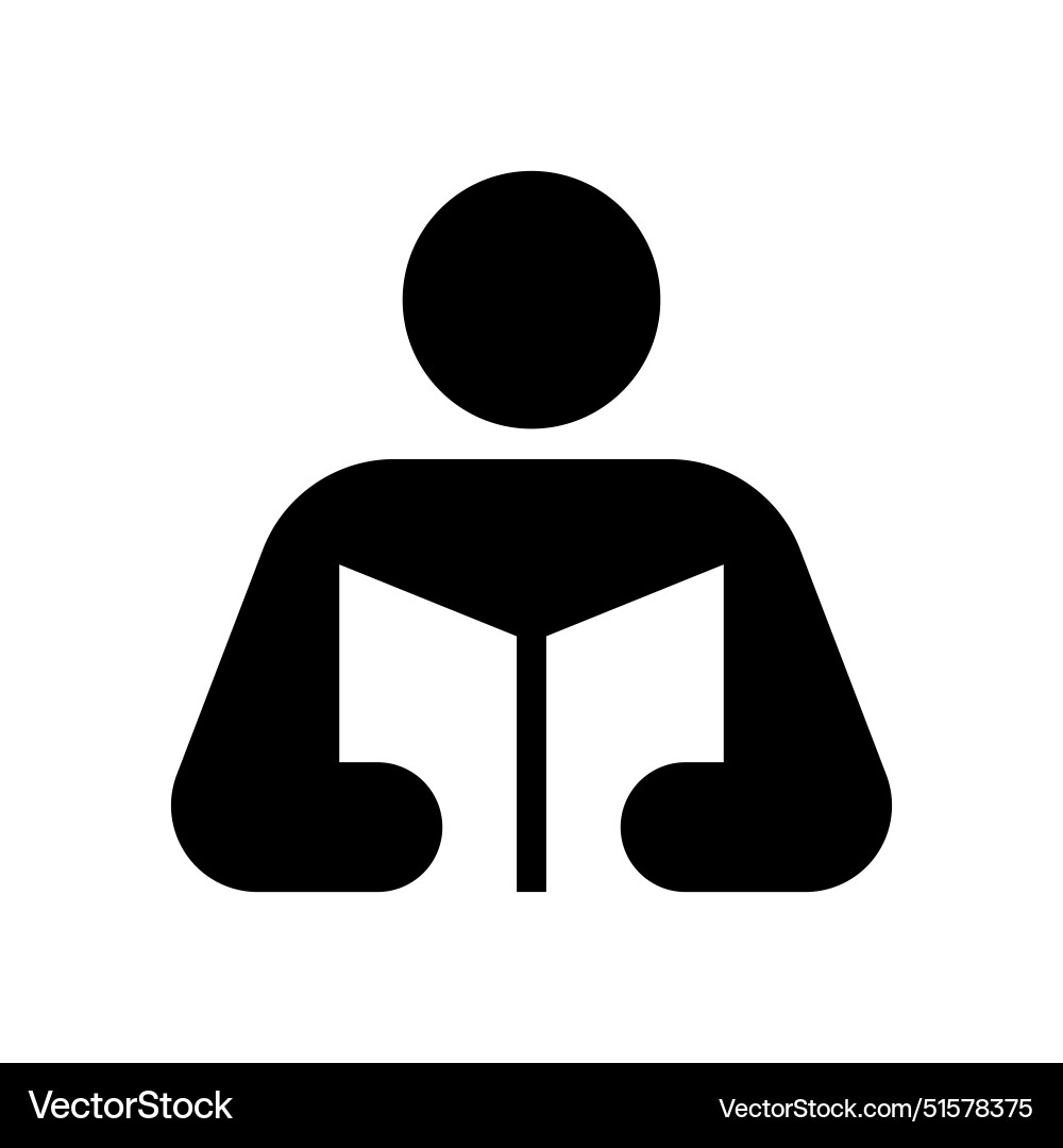 Person reading a book icon Royalty Free Vector Image