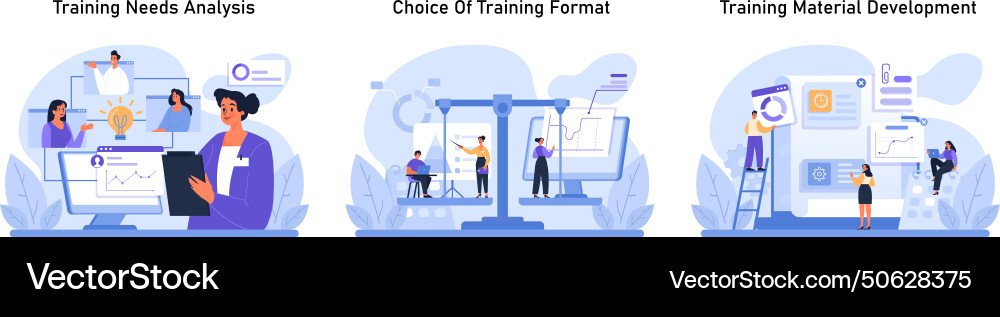 Training evolution set flat Royalty Free Vector Image