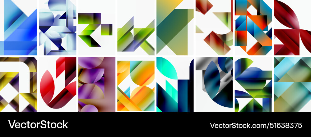Triangles and circles abstract shapes templates Vector Image