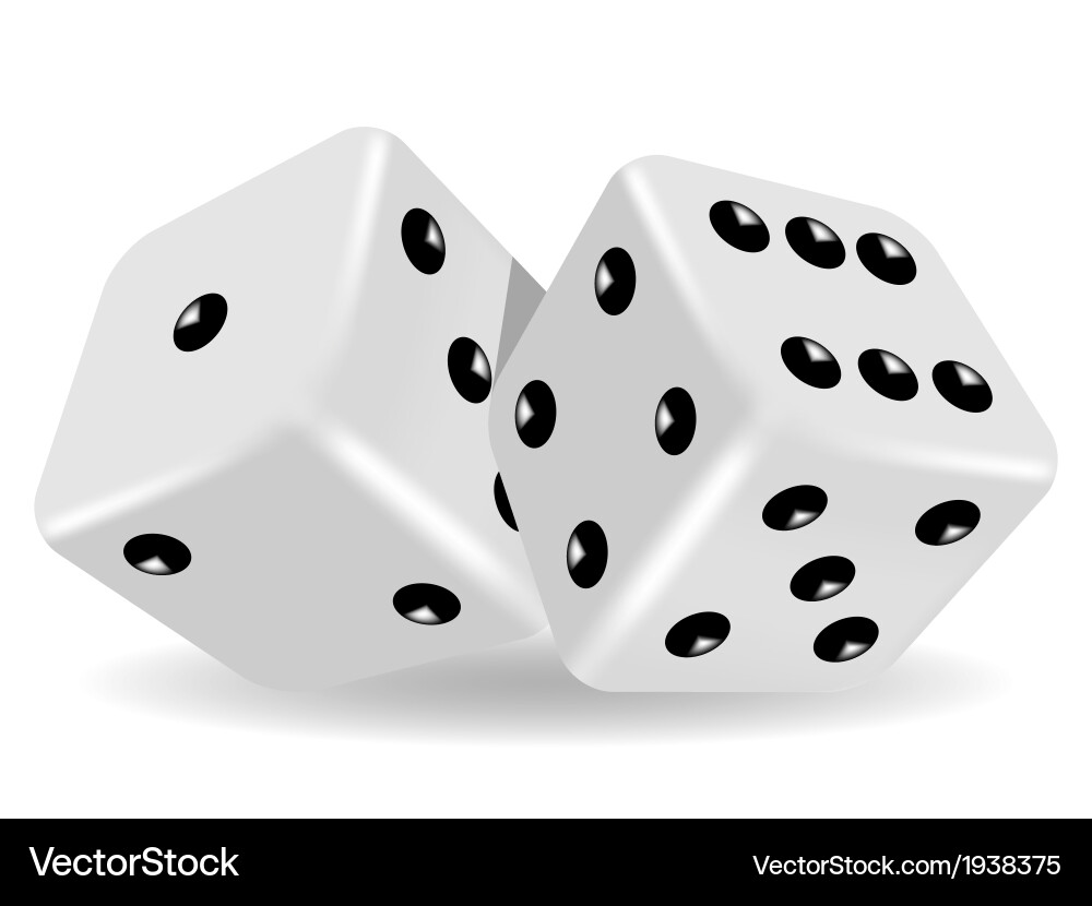 Two White Dice Royalty Free Vector Image - VectorStock