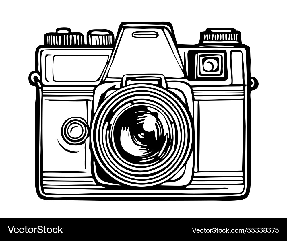 Vintage Camera Icon - Retro Photo Royalty Free Vector Image
