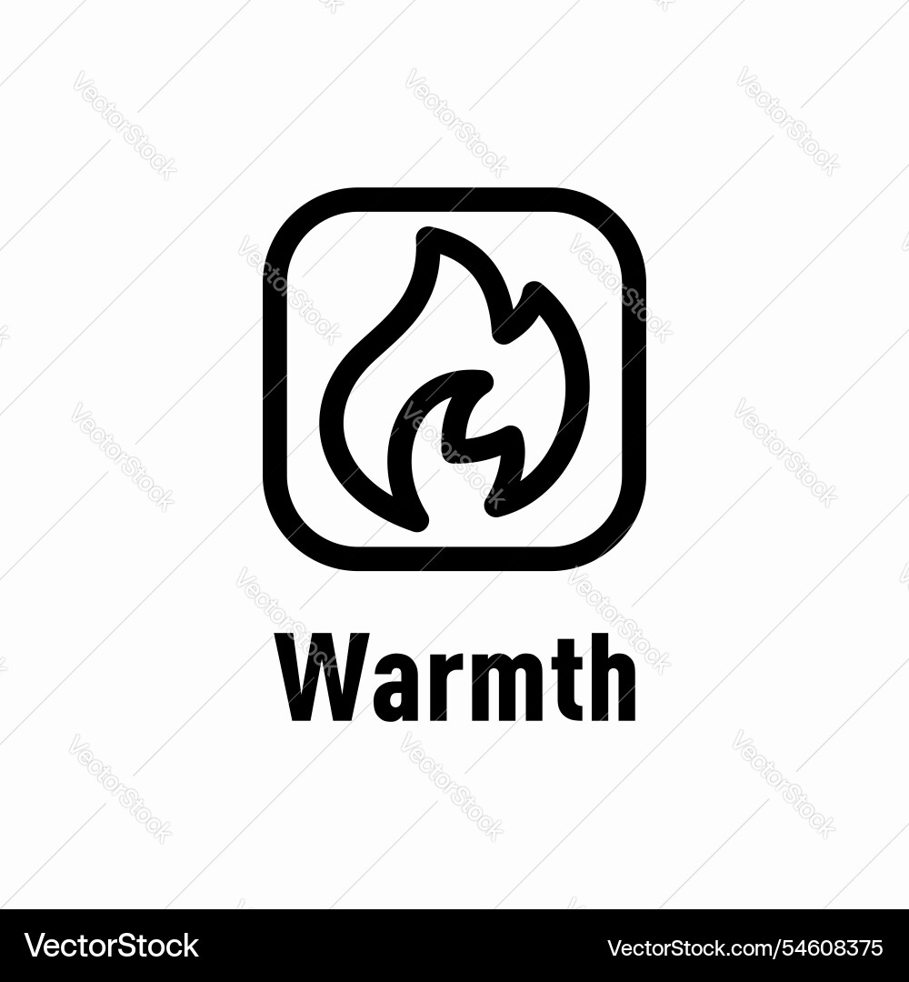 Warmth property information sign Royalty Free Vector Image