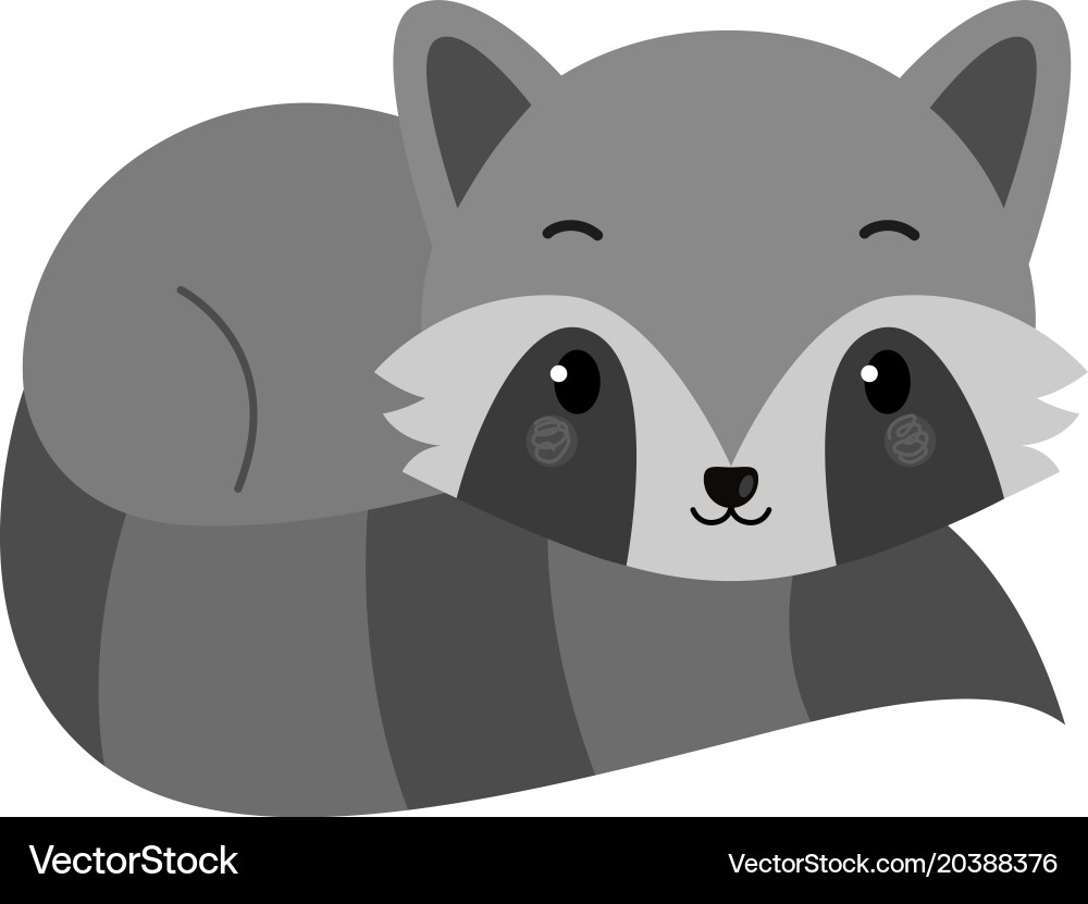 Adorable raccoon in flat style Royalty Free Vector Image