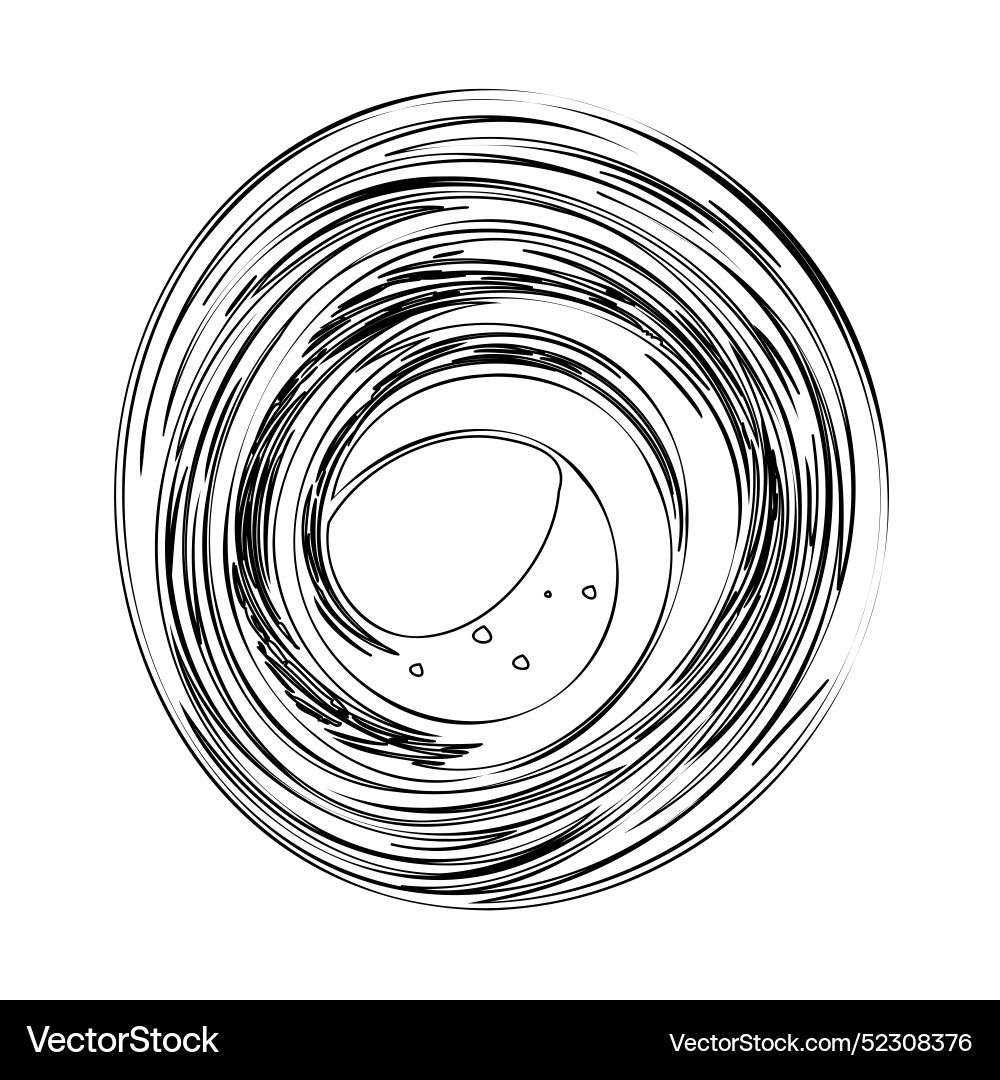 Black hole outline sketch Royalty Free Vector Image