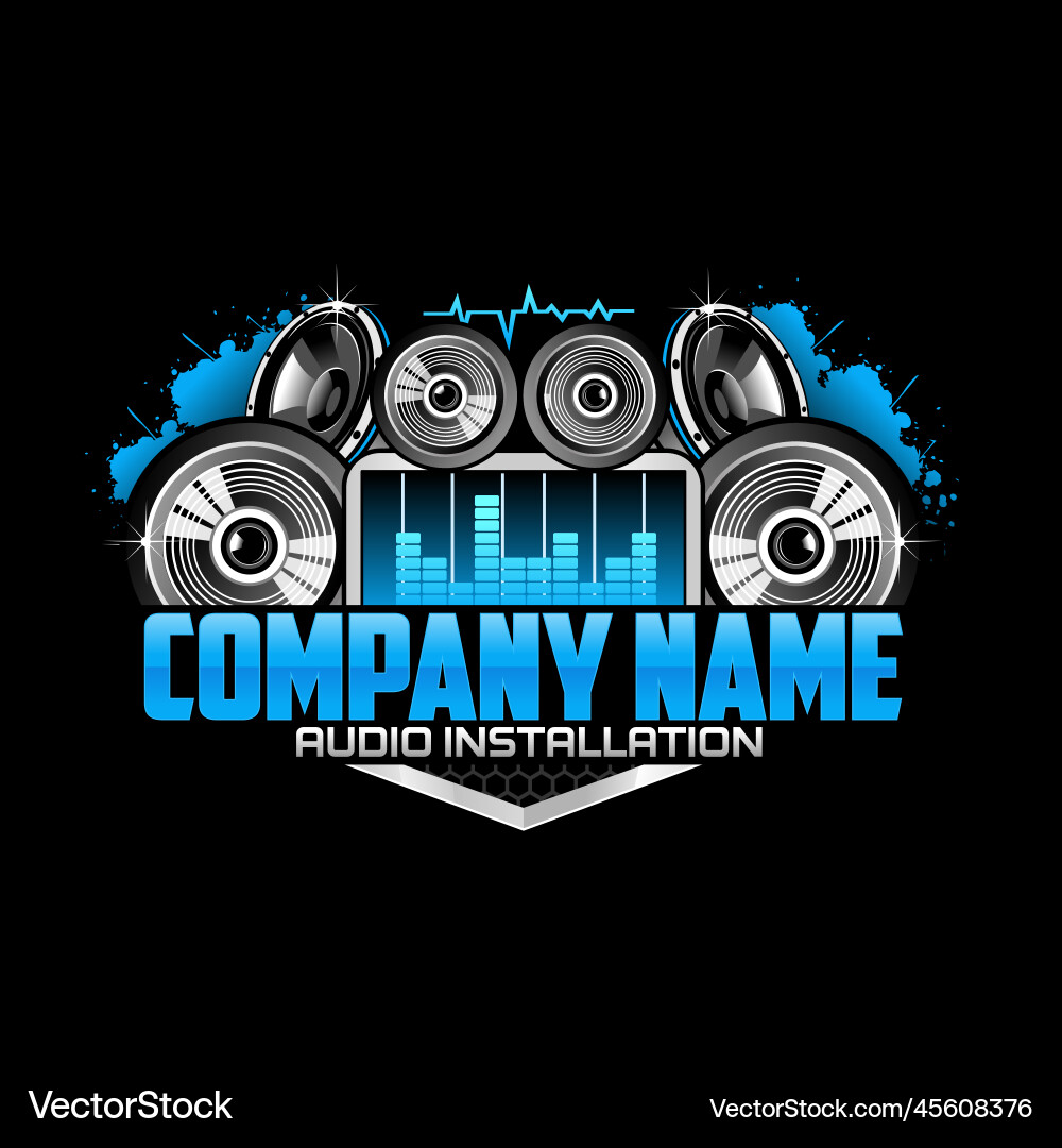 Car Audio Installation Logo Royalty Free Vector Image