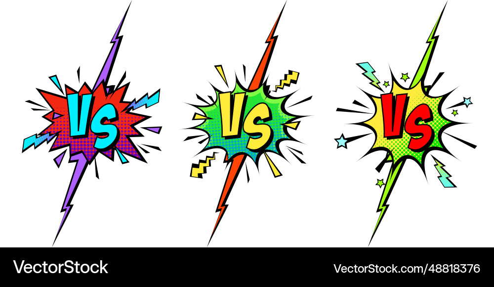 Cartoon comic background vs fight versus comics Vector Image