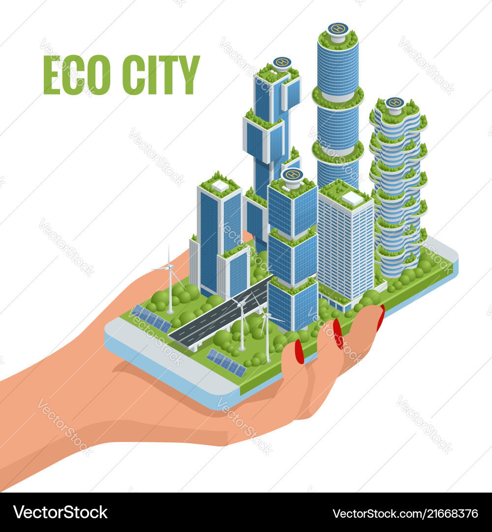 Eco-Friendly Skyscraper - Isometric Royalty Free Vector