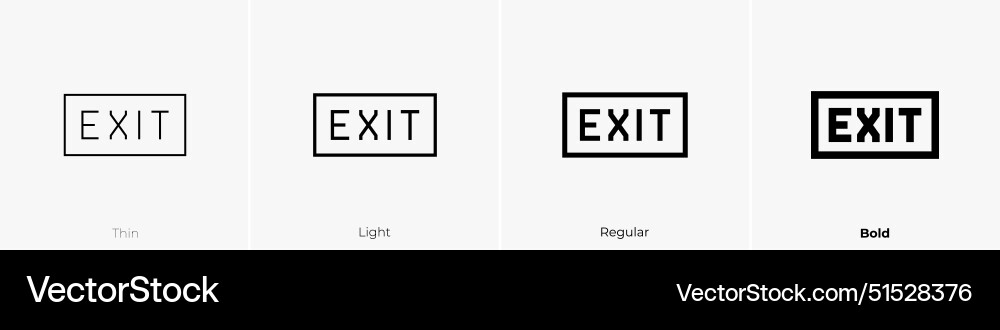 Exit icon thin light regular and bold style Vector Image