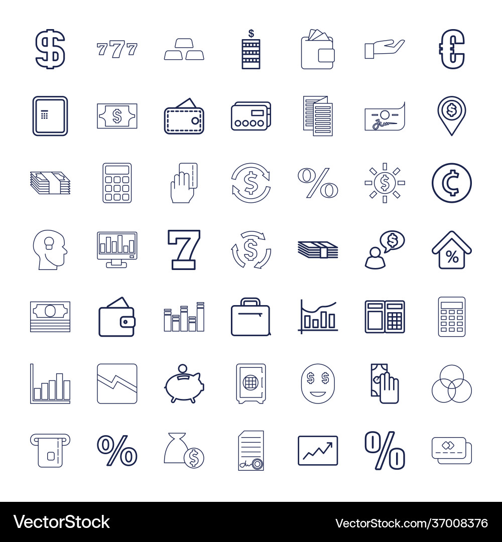 Finanzen Icons Lizenzfreies Vektorbild - VectorStock