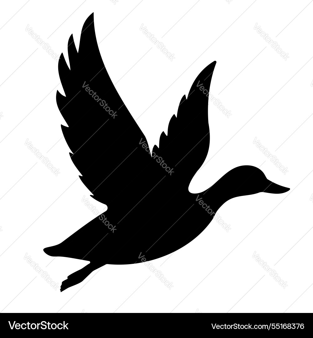 Flying Duck Silhouette Royalty Free Vector Image