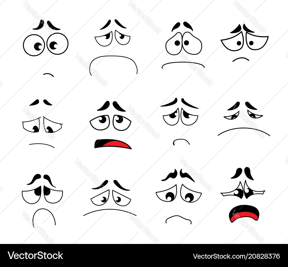 Funny cartoon eyes set Royalty Free Vector Image