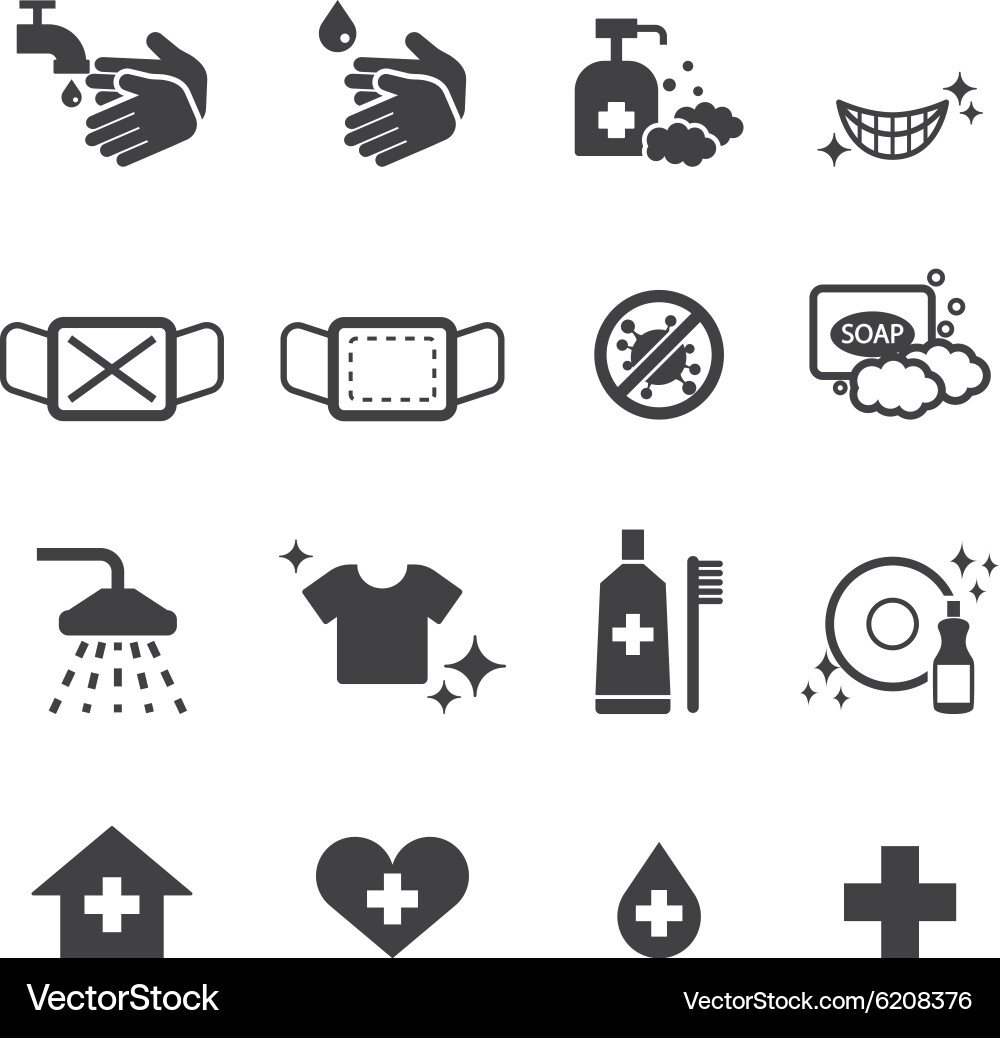 Hygiene Icon Set - Cleanliness Royalty Free Vector Image