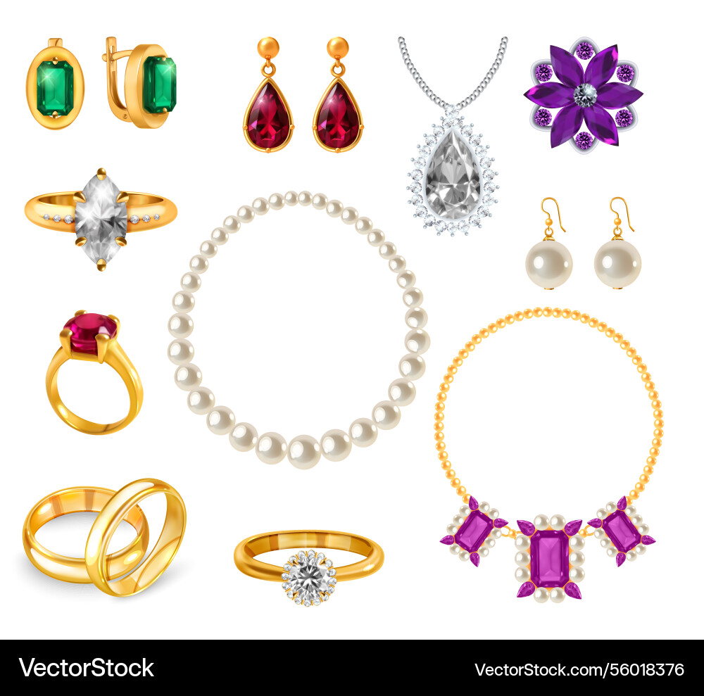 Jewelry collection background Royalty Free Vector Image